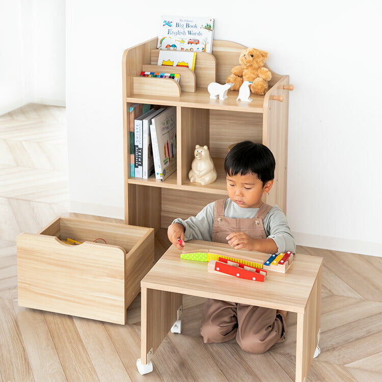 エンケル キッズ ミニ ブックラック＆テーブル enkel kids mini 本棚 絵本ラック 子供用 棚 キッズテーブル おしゃれ家具 セット 子供部屋 男の子 女の子 北欧 キャスター ...